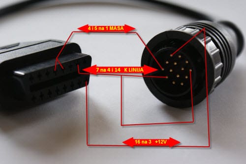 Sprinter-LT 14 pin adapter standardni — K DIJAGNOSTIKA